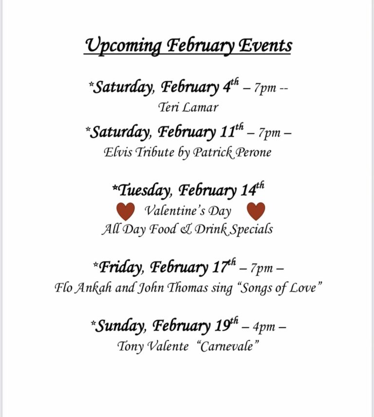 Special Events – Marina View Restaurant & Tiki Bar